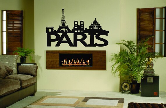 Paris Wall Decal Paris Skyline Wall Sticker Eiffel Tower | Etsy