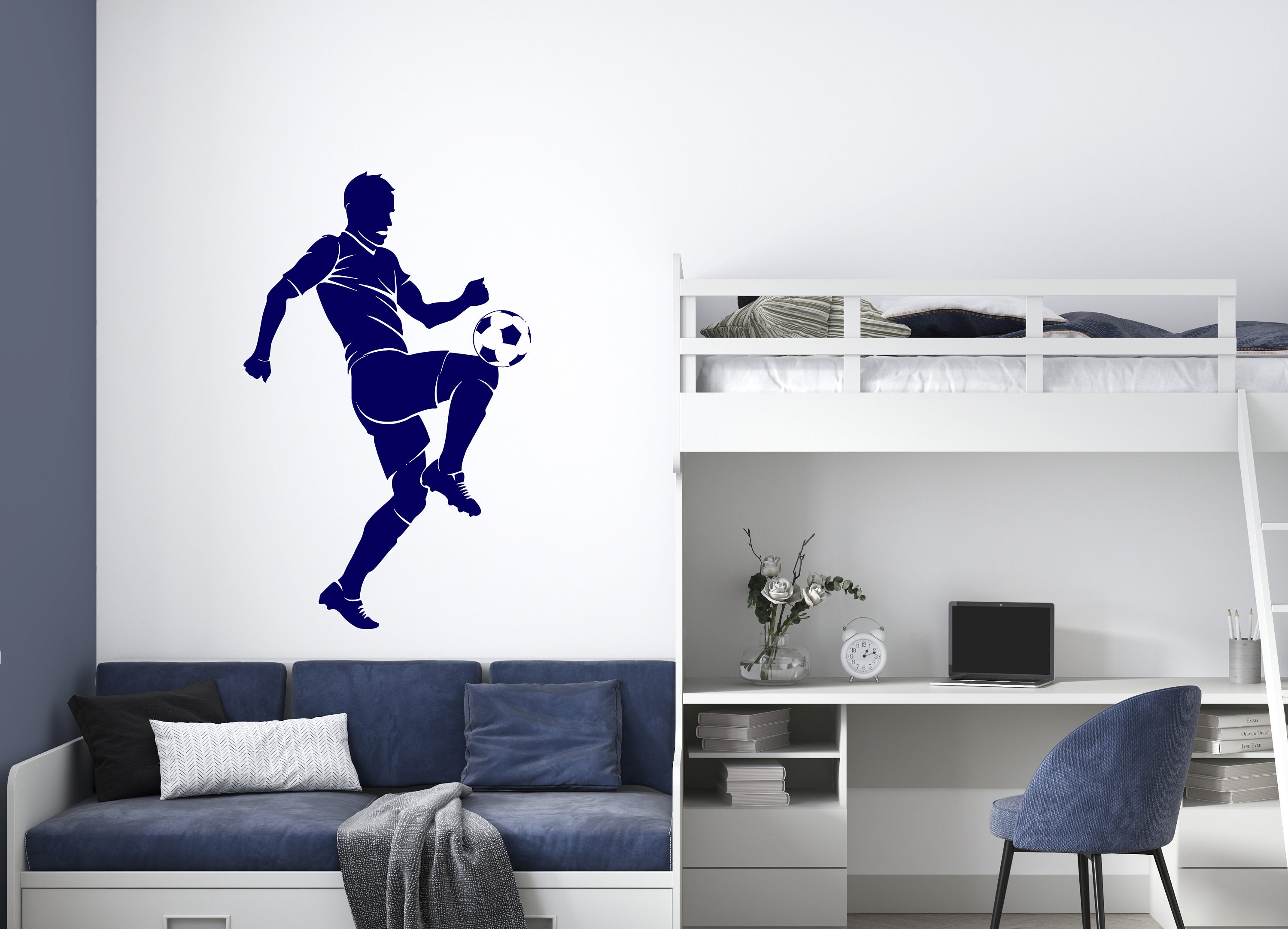 Soccer Wall Decal Soccer Player Wall Sticker Soccer Wall - Etsy