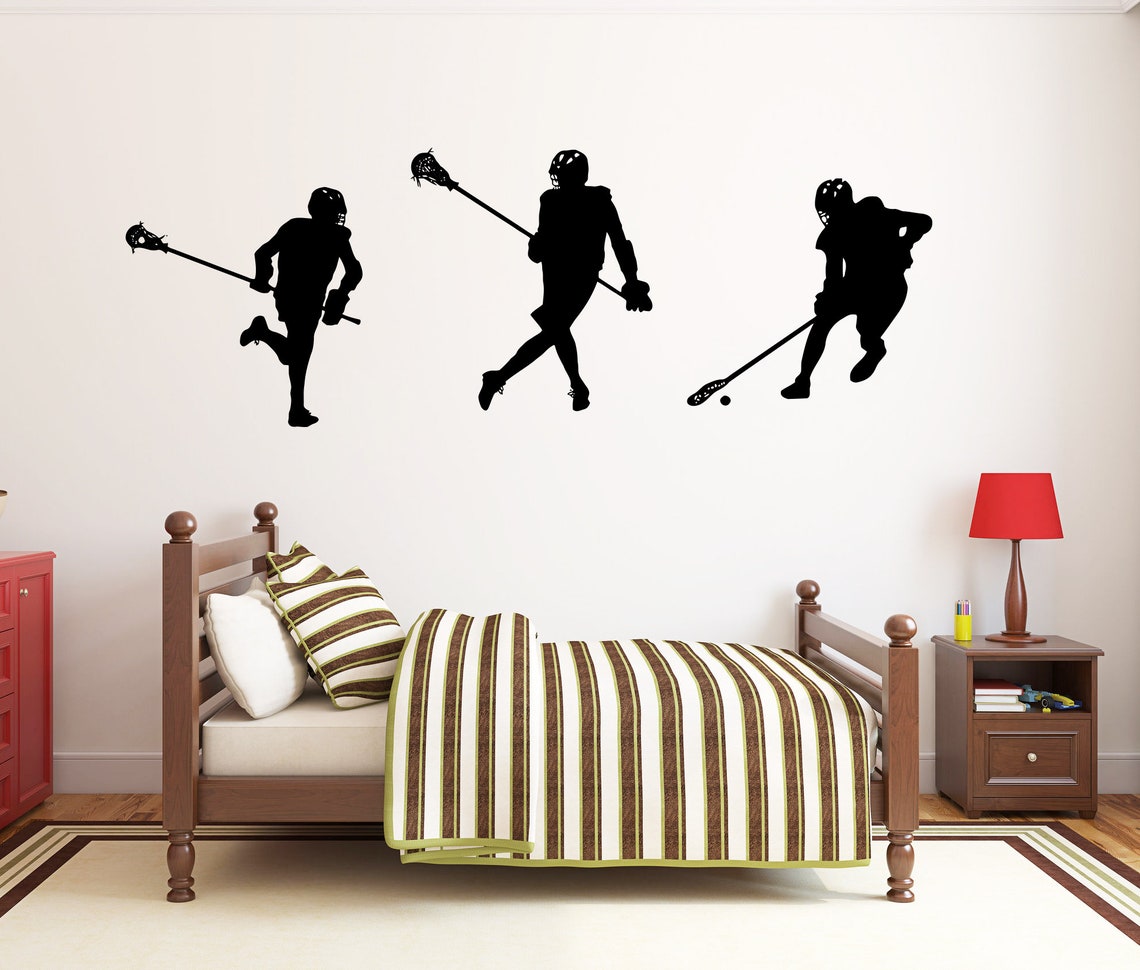 Lacrosse Wall Decal Lacrosse Wall Decor Custom Name | Etsy