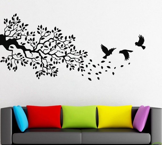 Tree Wall Decal Tree Branch Wall Sticker Tree Wall Decor 1235 - Etsy