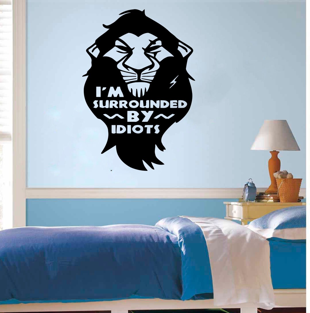 Scar Lion King Wall Decal: Nursery Decor, Custom Name Vinyl Sticker ...