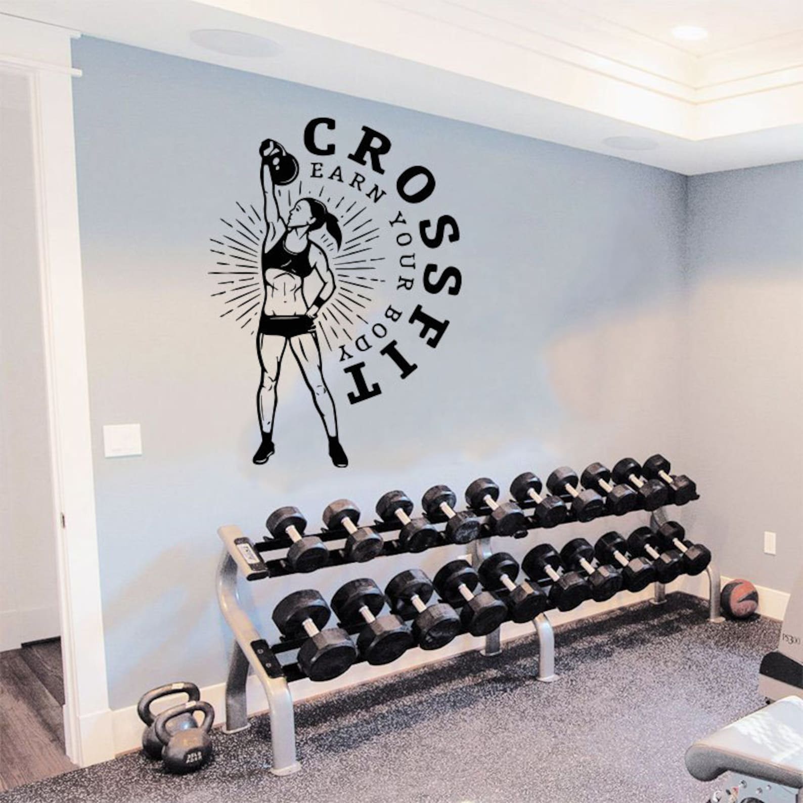 Fitness Wall Decal Workout Wall Decal Gym Wall Decor | Etsy