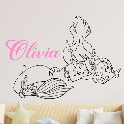 Princess Ariel Wall Decal Little Mermaid Wall Decor Cartoon - Etsy