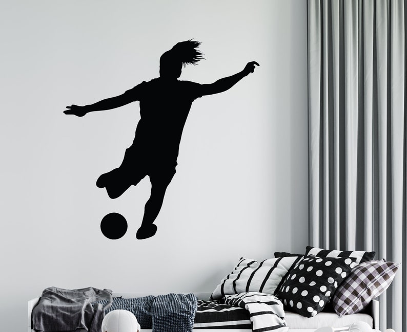 Girl Soccer Wall Decal Soccer Player Wall Sticker Soccer - Etsy