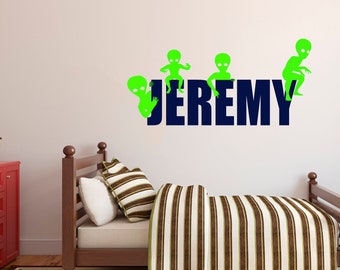 Astronaut Wall Decal Outer Space Wall Decal Custom Name - Etsy