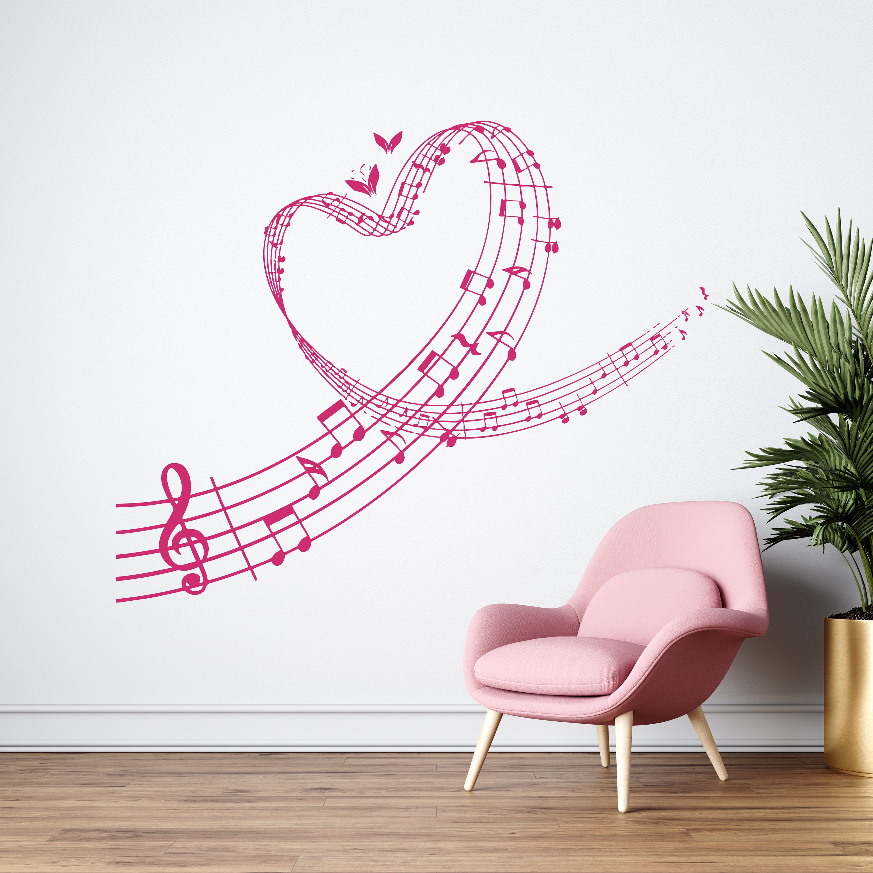 Music Notes Wall Decal Music Wall Decor Music Instrument Wall - Etsy