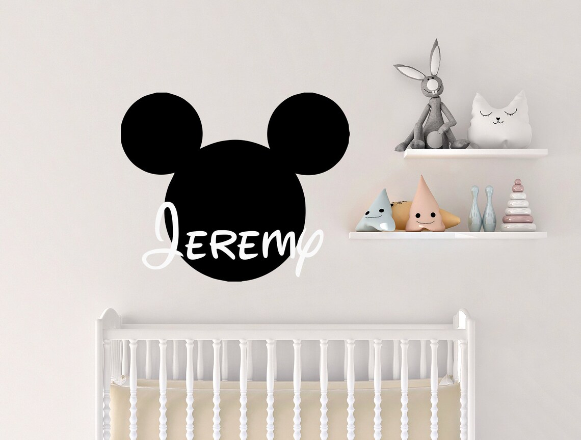 Personalized Name Wall Decal Mickey Mouse Wall Decal | Etsy