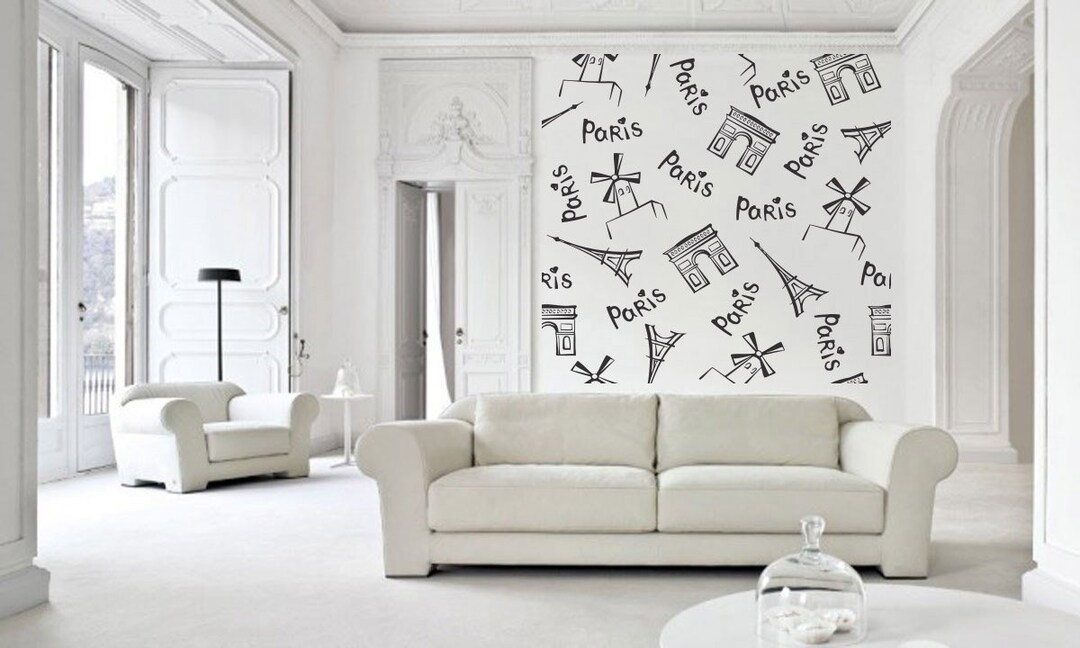 Paris Wall Decal | Paris Skyline Wall Sticker | Eiffel Tower Wall Art ...
