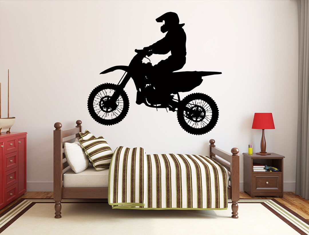 Motocross Wall Decal Motorcycle Wall Sticker Dirt Bike Wall Decor 1543b ...