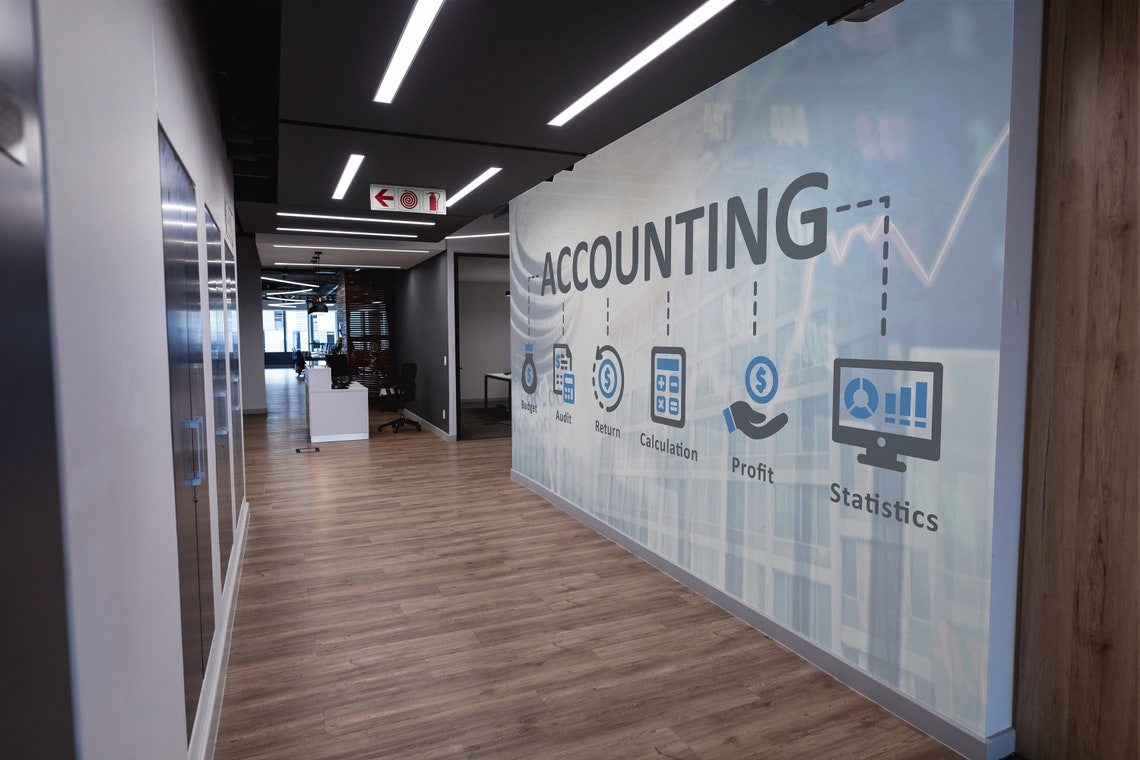 Finance Focus Office Wallpaper | Peel & Stick Accounting Removable Wall ...