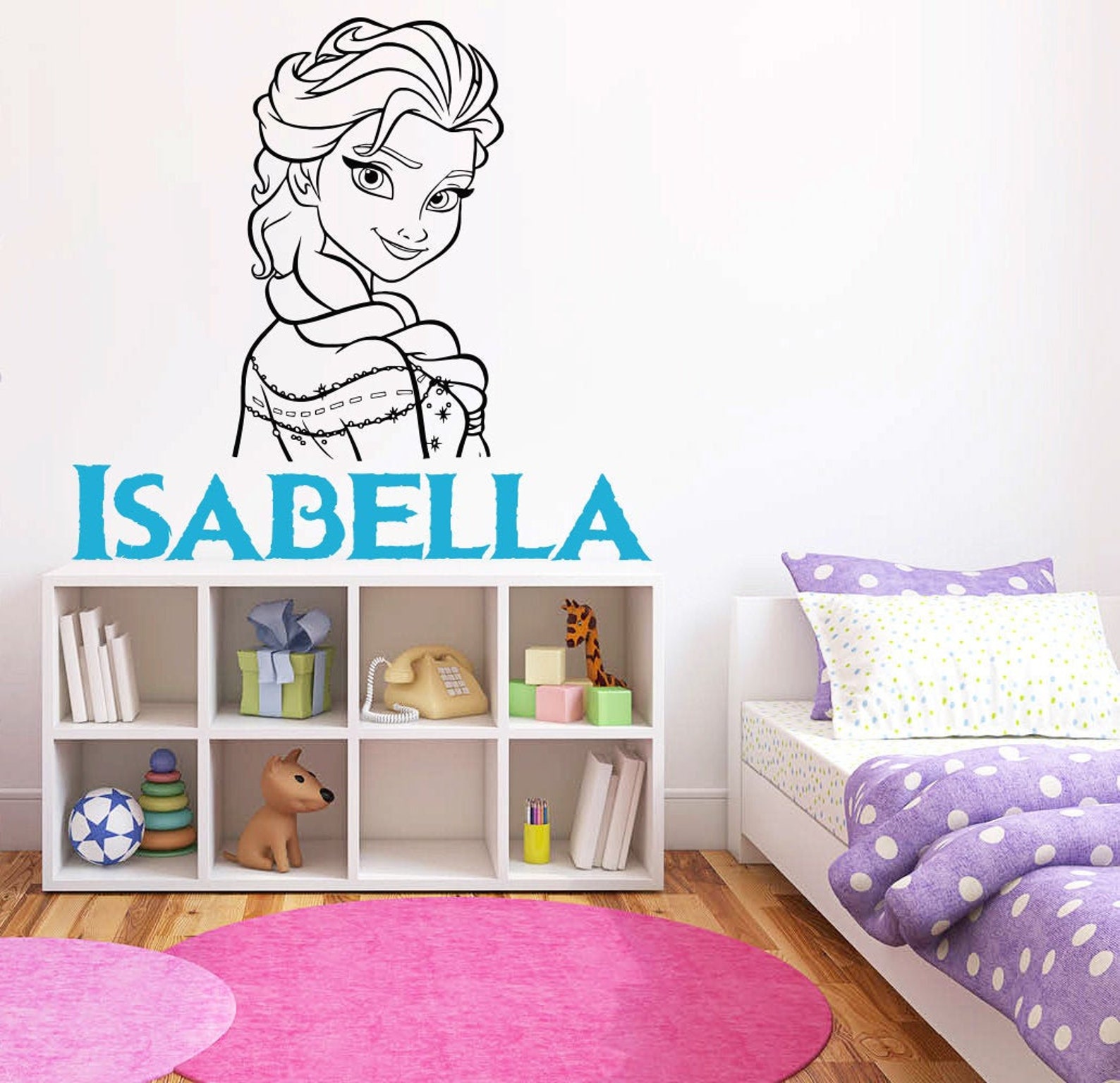 Personalized Name Princess Elsa Wall Decal Frozen Wall Decor | Etsy