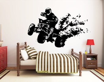 ATV Rider Wall Decal Quad Bike Wall Sticker 4 Wheeler Wall | Etsy