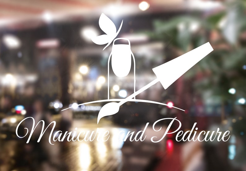 Nail Salon Wall Decal: Manicure Pedicure Vinyl Window Sticker HS104 - Etsy