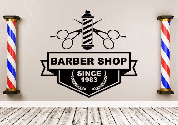 Barber Shop Wall Decal Barber Shop Wall Sticker Barber | Etsy