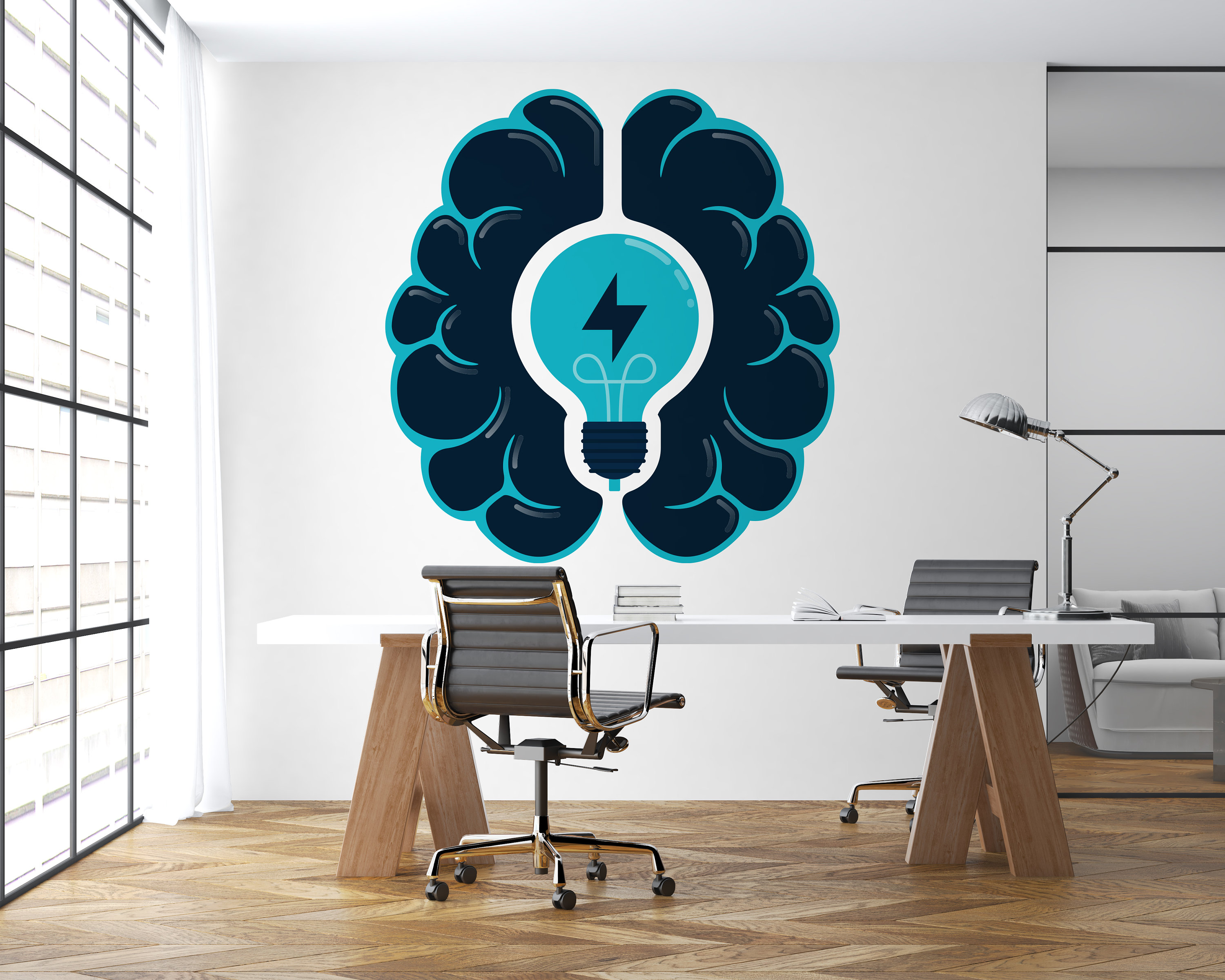 Office Wall Decor Idea Brain Wall Sticker Office Decal Inspire | Etsy