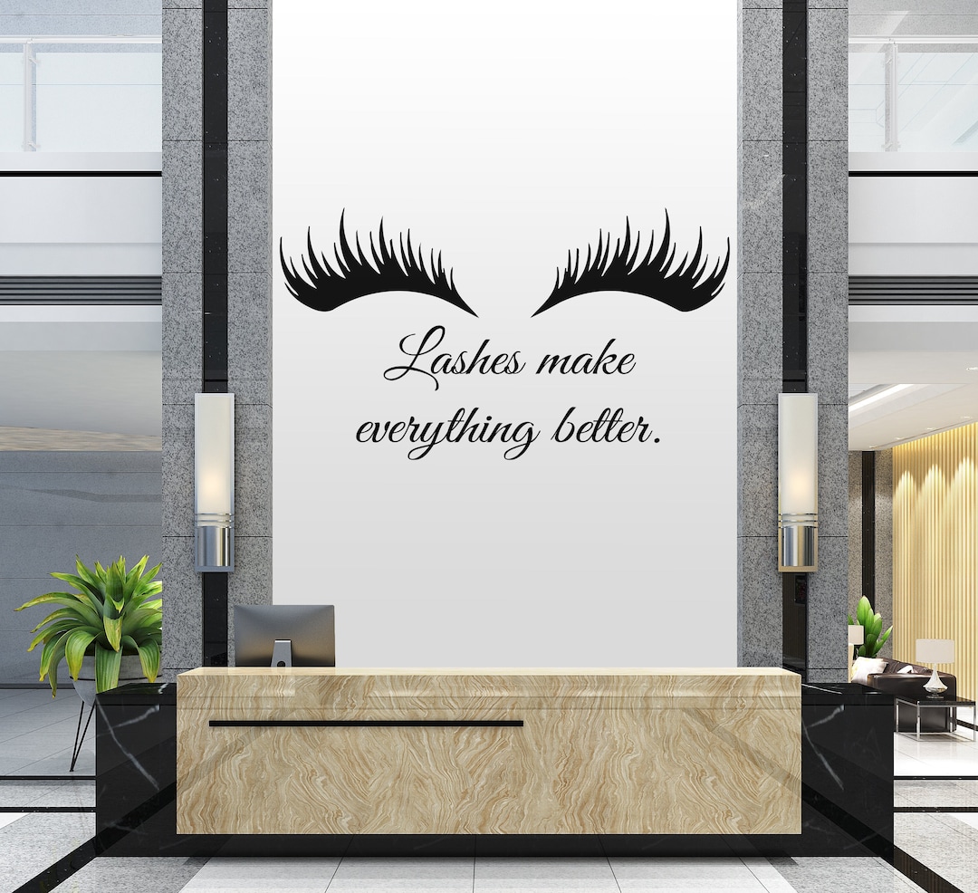 Eyelashes and Eyebrows Wall Decal Lashes and Brows Window Sticker ...