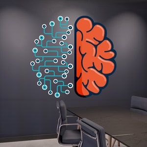 Office Wall Decor Idea Brain Wall Sticker Office Decal Inspire Office ...