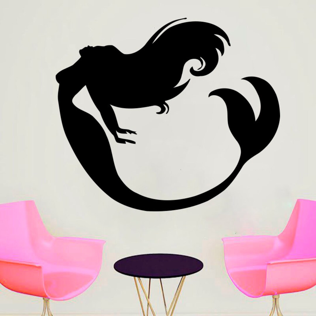 Mermaid Wall Decal Little Wall Sticker Mermaid Wall Art Bathroom Wall ...
