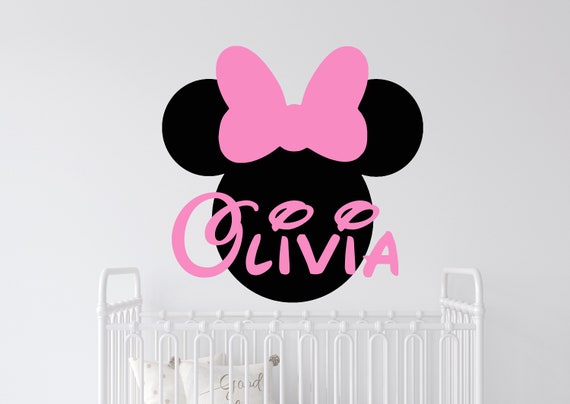Personalized Name Wall Decal Minnie Mouse Wall Decal | Etsy