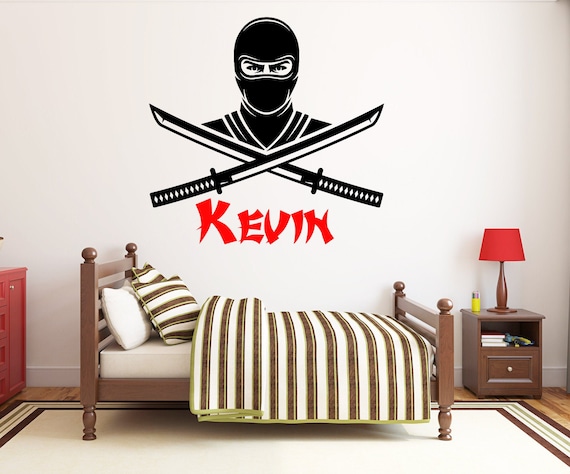 Personalized Name Ninja Wall Decal Samurai Wall Sticker - Etsy