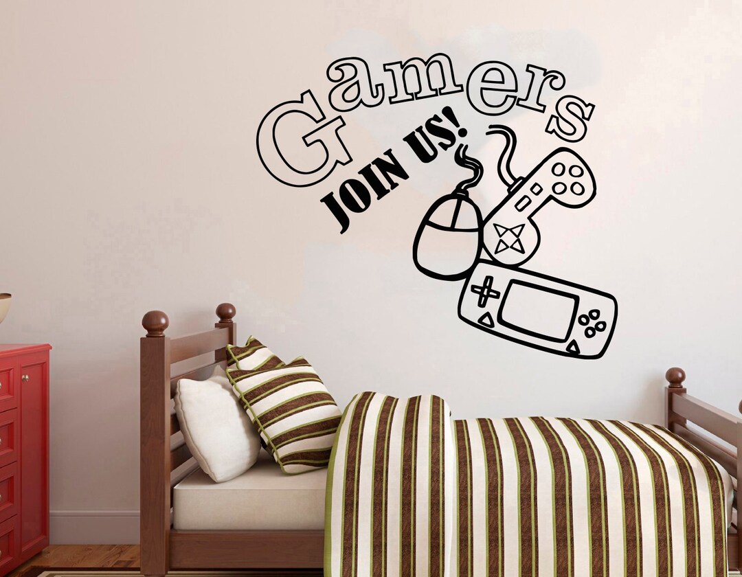 Gamer Wall Decal | Video Games Wall Sticker | Controller Wall Decal ...