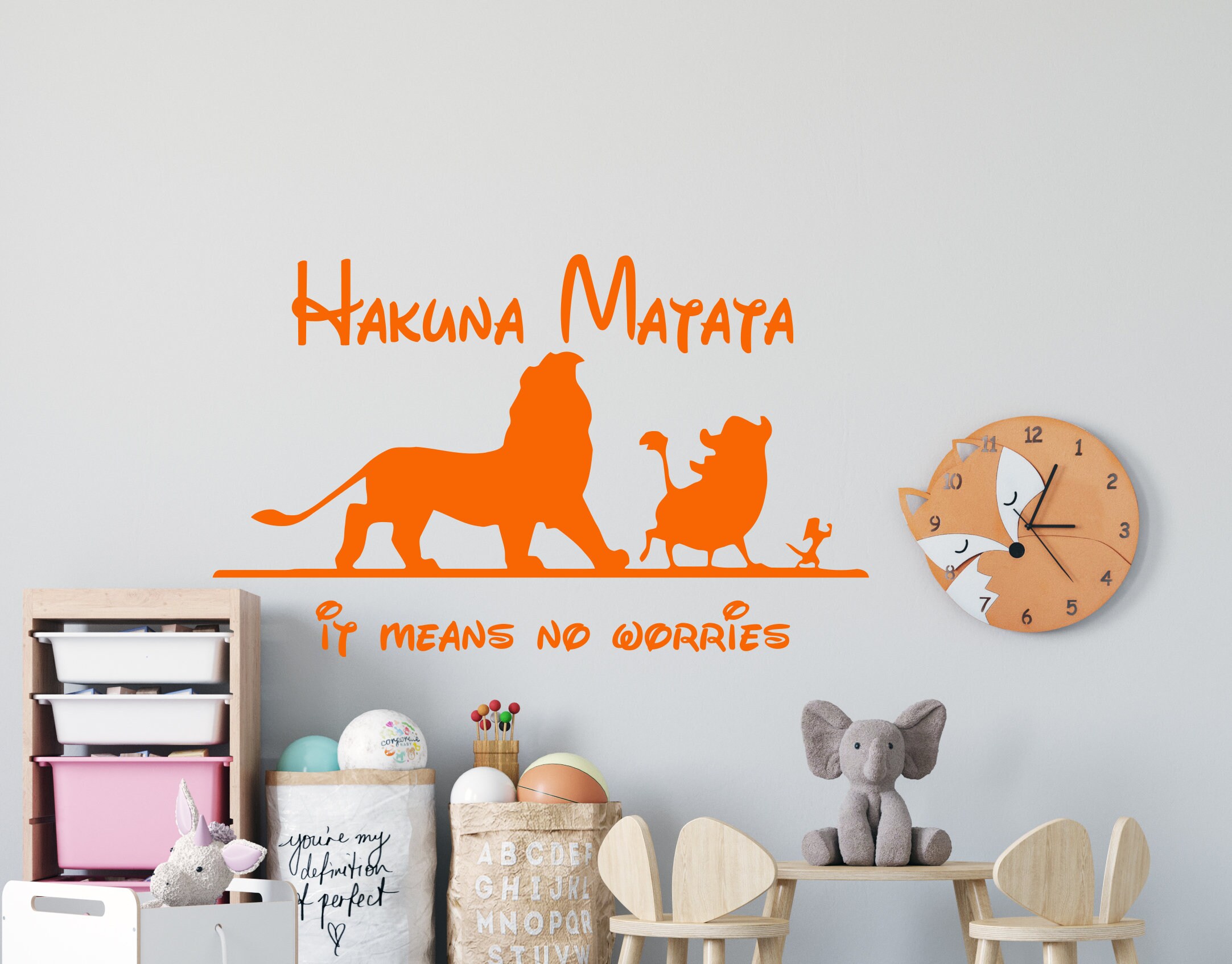 Hakuna Matata Wall Decal The Lion King Cartoon Wall Sticker | Etsy