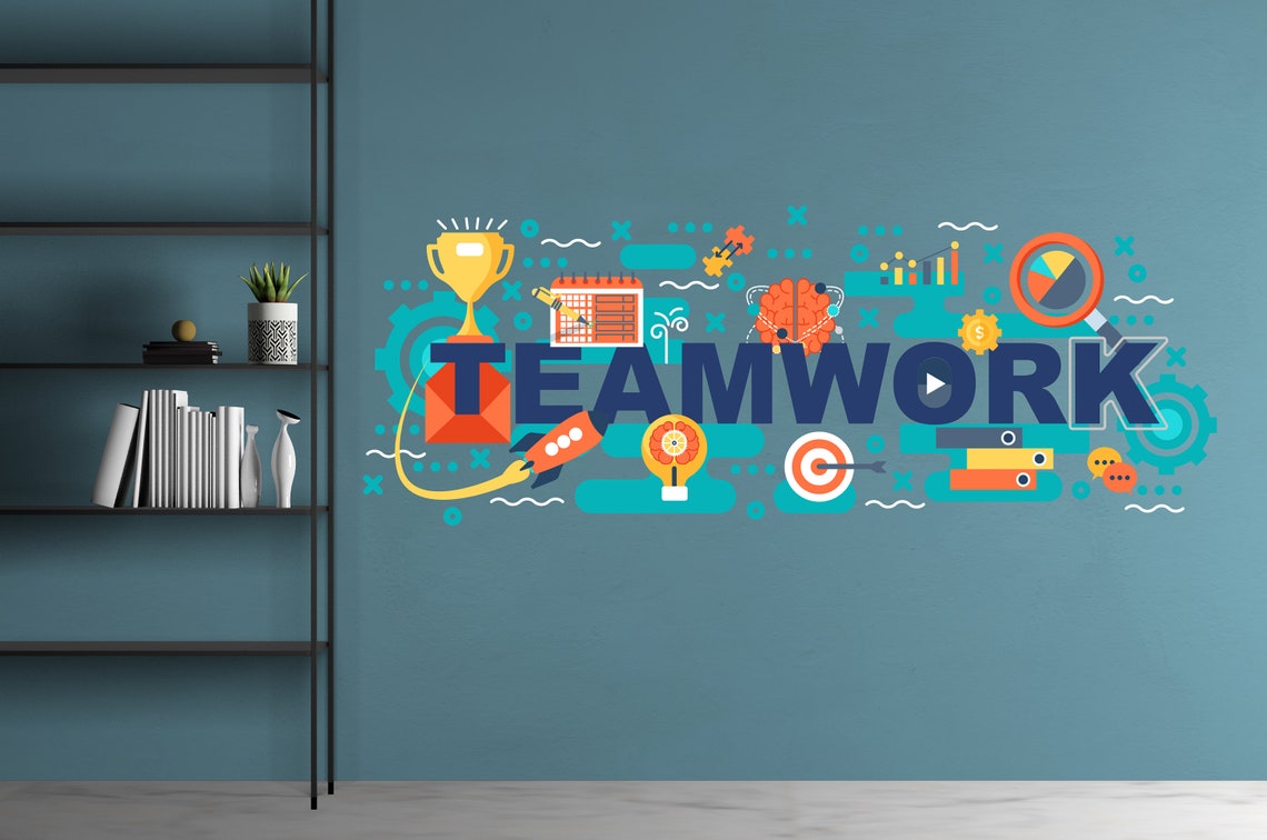Office Wall Decal Teamwork Quote Wall Sticker Office Decor - Etsy