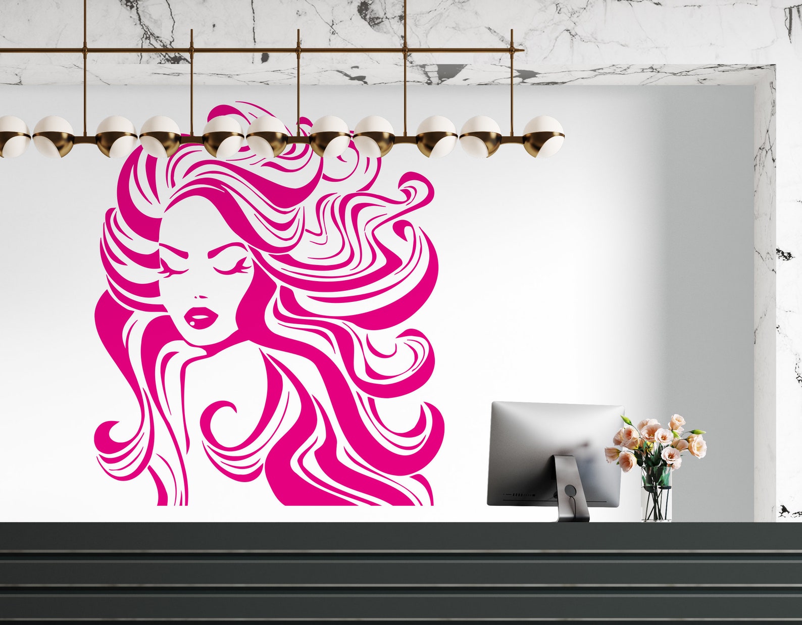 Hair Salon Wall Window Decal Sticker Hair Stylist Hair Tools | Etsy