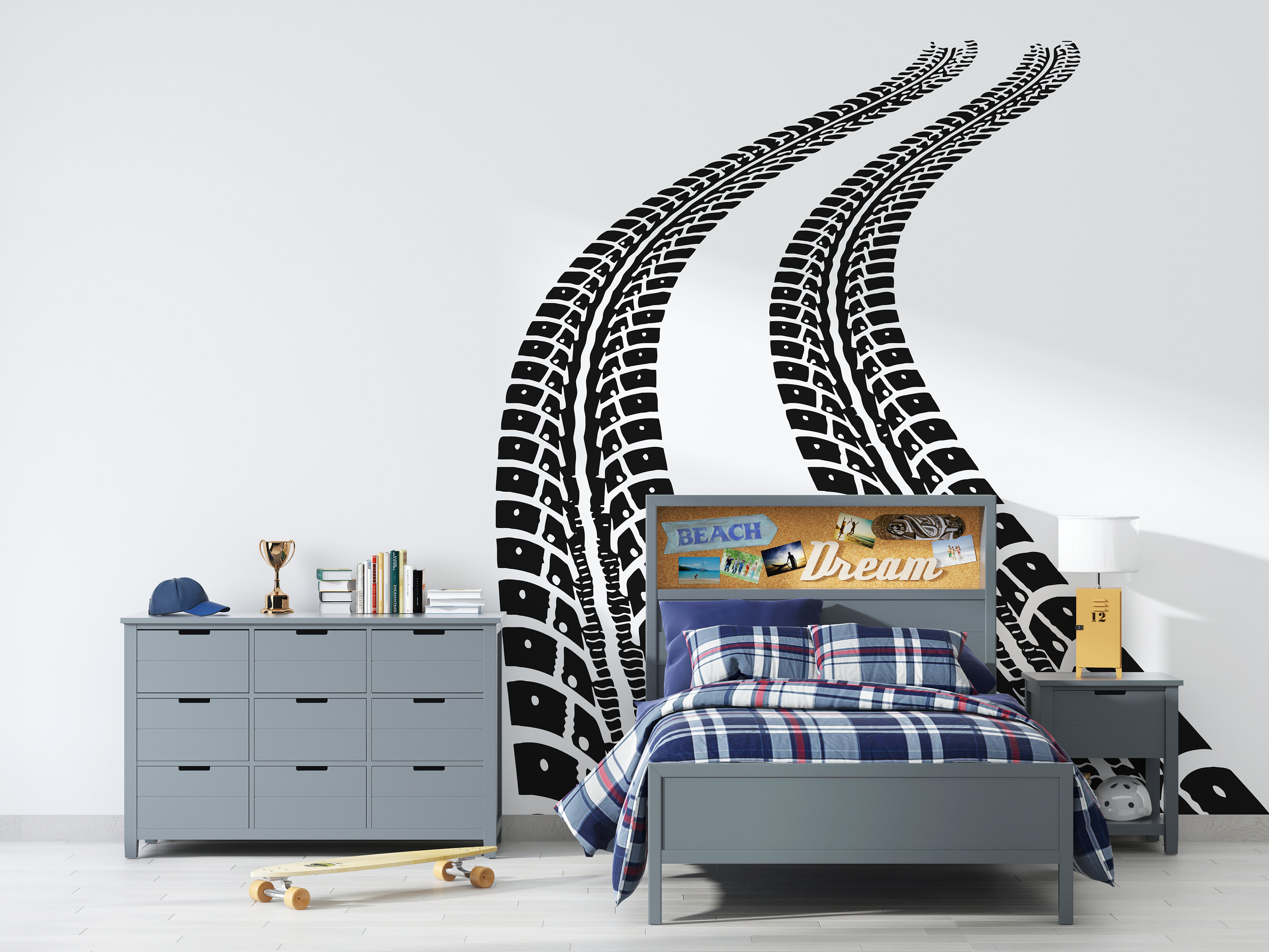 Tire Tracks Wall Decal Tire Tracks Wall Sticker Wall Decor - Etsy