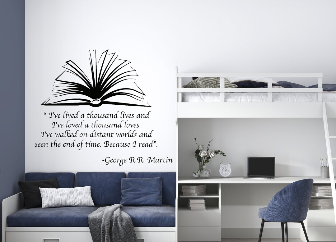Books Wall Decal | Reading Wall Decal | Library Wall Decal | Book Quote ...