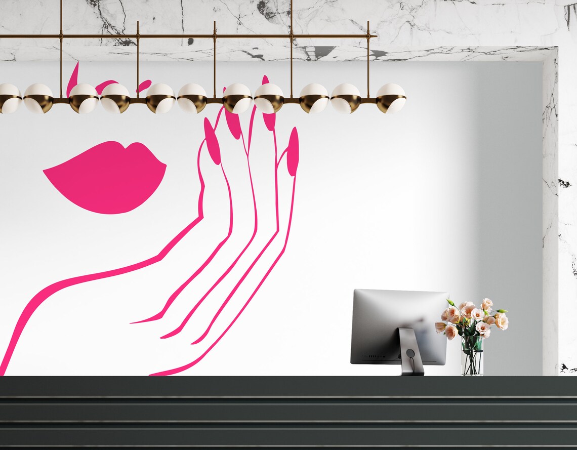 Woman Face Decal Beauty Salon Wall Decor Nail Salon Wall Art - Etsy