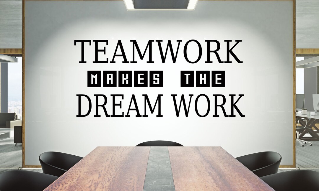 Office Wall Decal Teamwork Quote Wall Sticker Office Decor Inspire ...