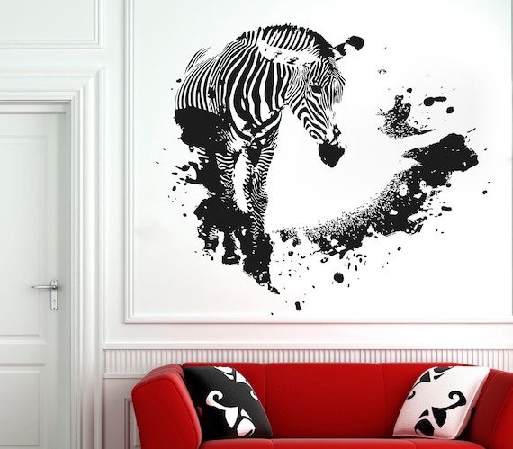 Zebra Wall Decal Zebra Wall Decor Zebra Wall Sticker | Etsy