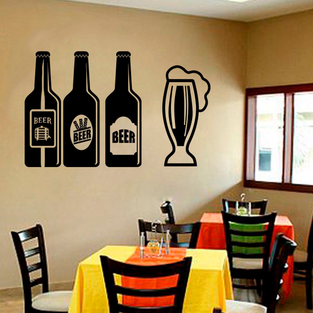 Drinks Decor, Alcohol, Glasses, Bottle,food, Wall Decal Window Sticker ...