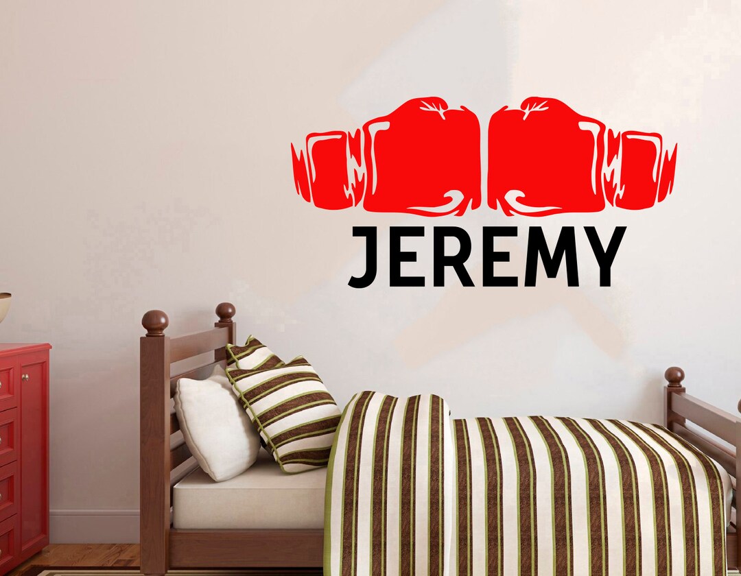 Personalized Name Boxing Wall Decal | Boxer Wall Sticker | Boxing Wall ...