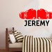 Personalized Name Boxing Wall Decal Boxer Wall Sticker Boxing Wall ...