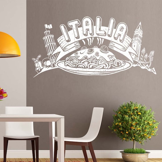 Wall Decal Window Sticker Italy Sticker Food Pizza Pasta | Etsy