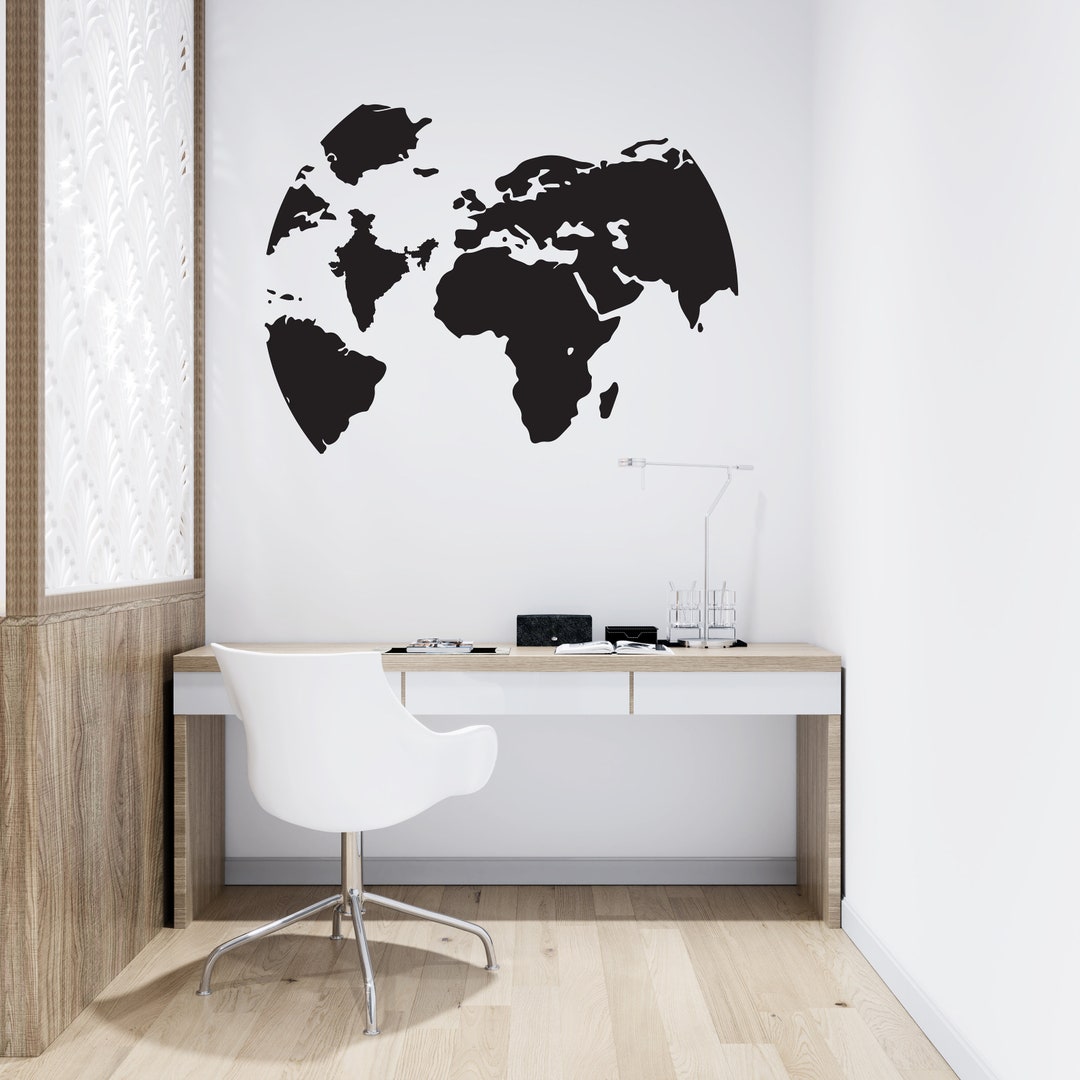 World Map Wall Decal | World Map Wall Sticker | World Map Wall Decor ...