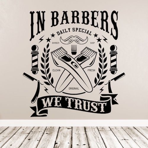 Barber Shop Wall Decal Barber Shop Wall Sticker Barber | Etsy