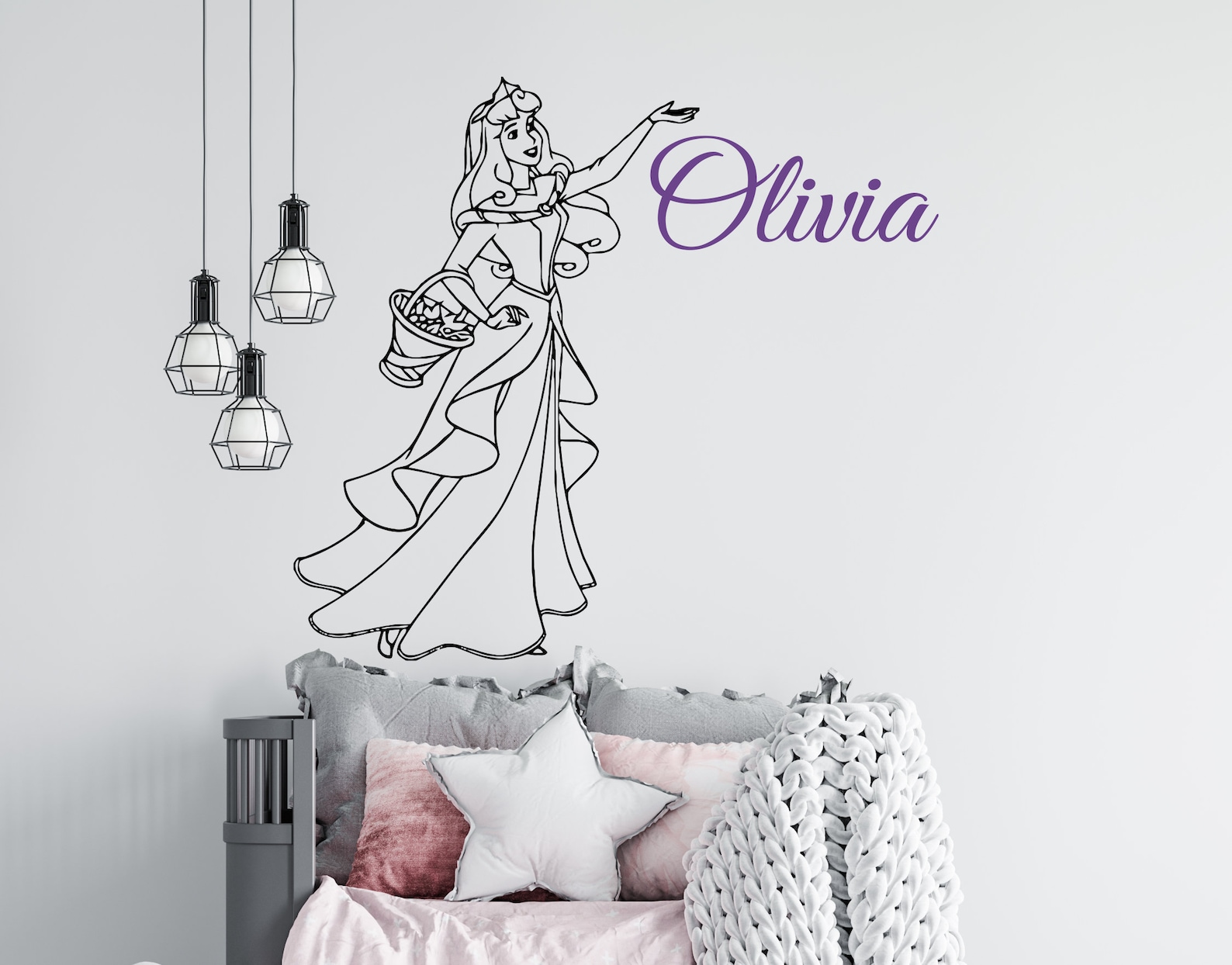 Personalized Name Princess Aurora Wall Decal Sleeping Beauty - Etsy
