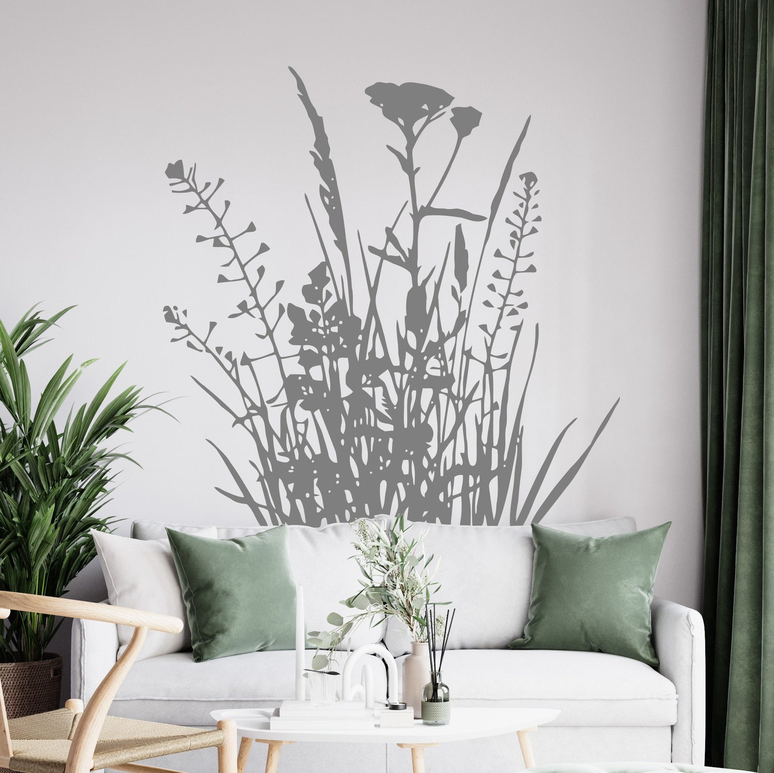 Flowers Wall Decal Flower Wall Sticker Flower Decals Wall - Etsy