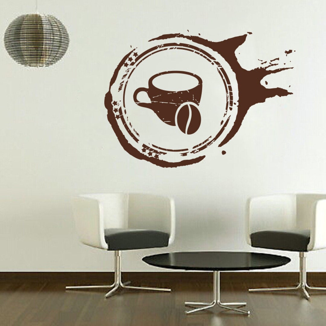 Coffee Cup Wall Decal: Removable Coffee Bean Sticker 1702 - Etsy