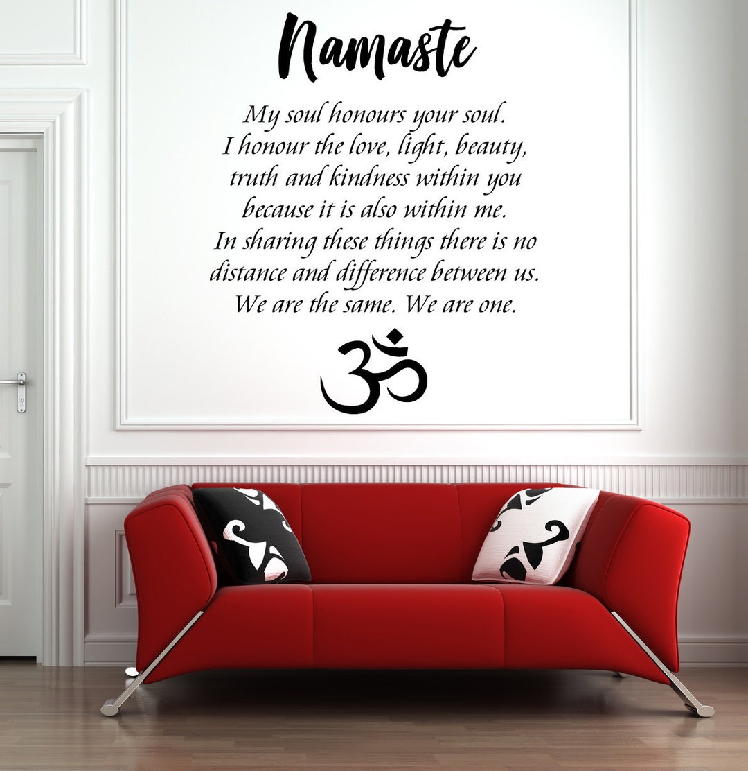 Namaste Om Quote Wall Decal | Om Wall Decal | Namaste Wall Decor | Yoga ...