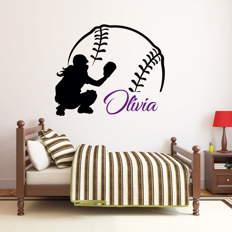 Softball Wall Decal - Etsy