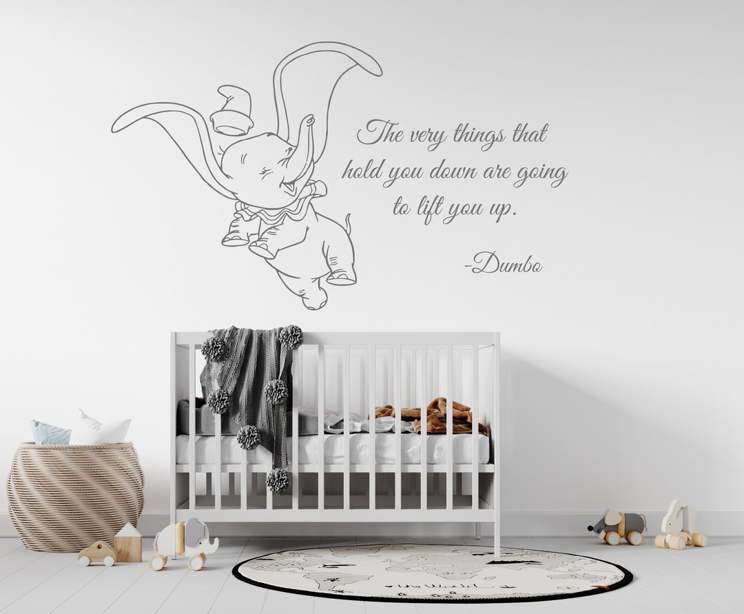 Dumbo Elephant Wall Decal Dumbo Wall Sticker Nursery Wall Decor CUS83 ...