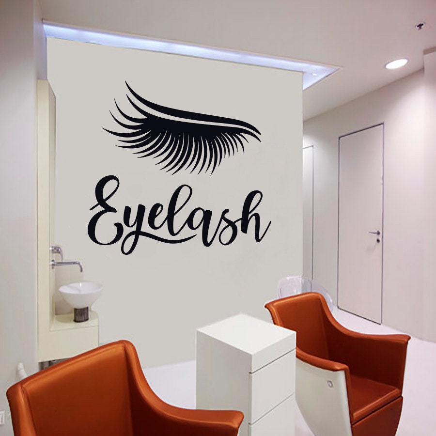 Eyelash decals Wall Decal Window Sticker Beauty Salon Woman | Etsy