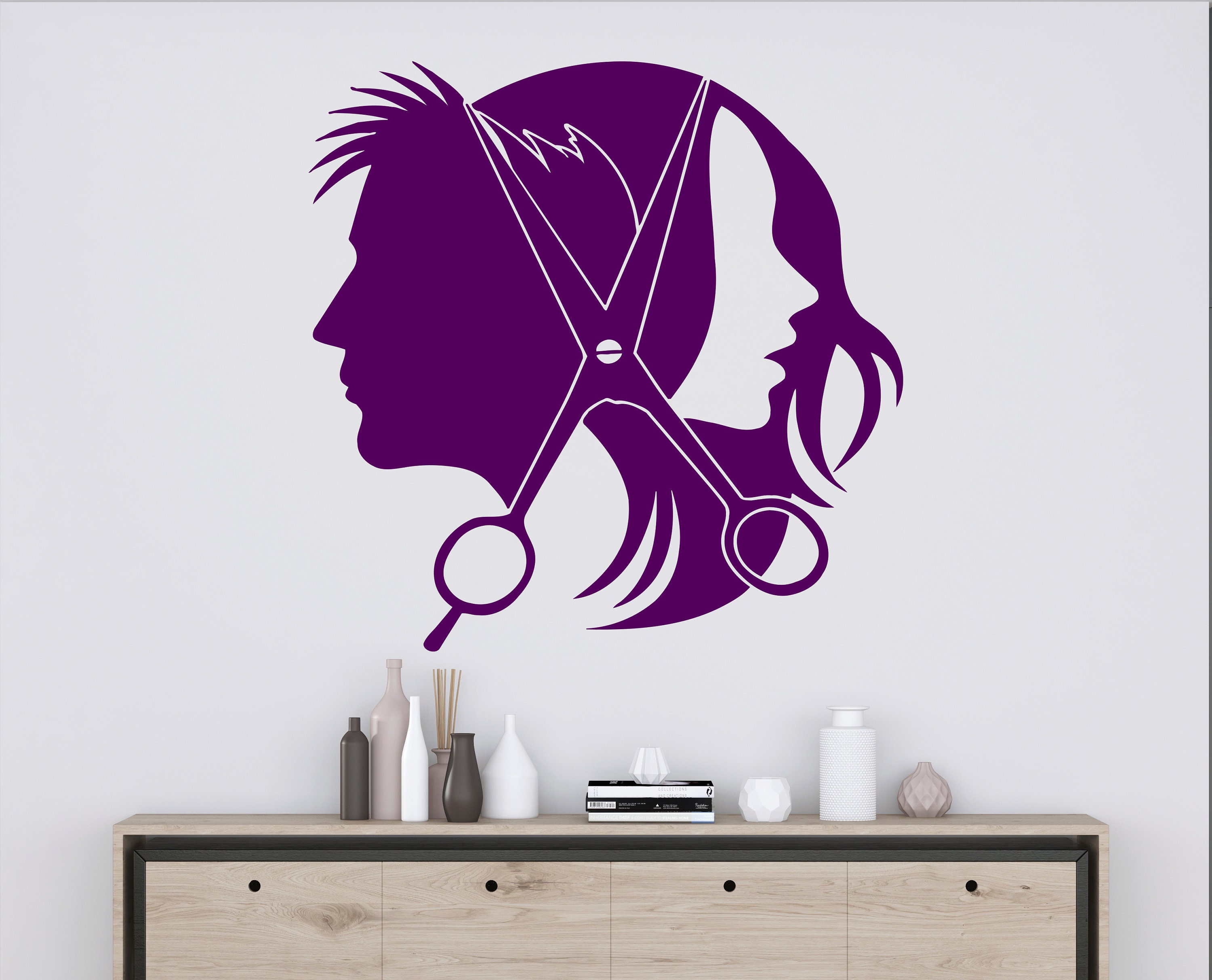 Hair Salon Wall Window Decal Sticker Hair Stylist Hair Tools | Etsy