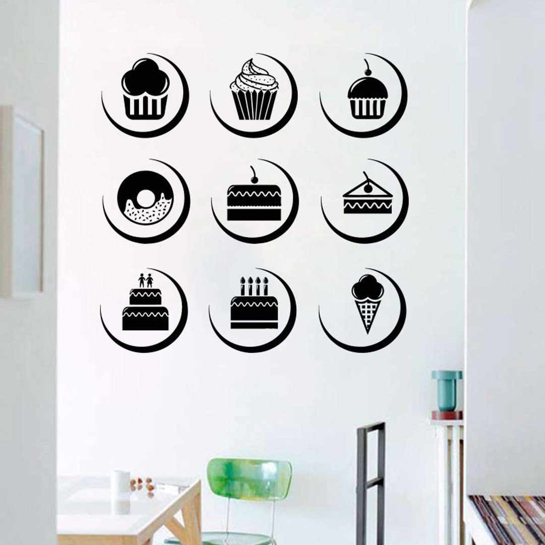 Muffins Wall Decal | Cupcakes Wall Sticker | Bakery Wall Decal 1194 - Etsy