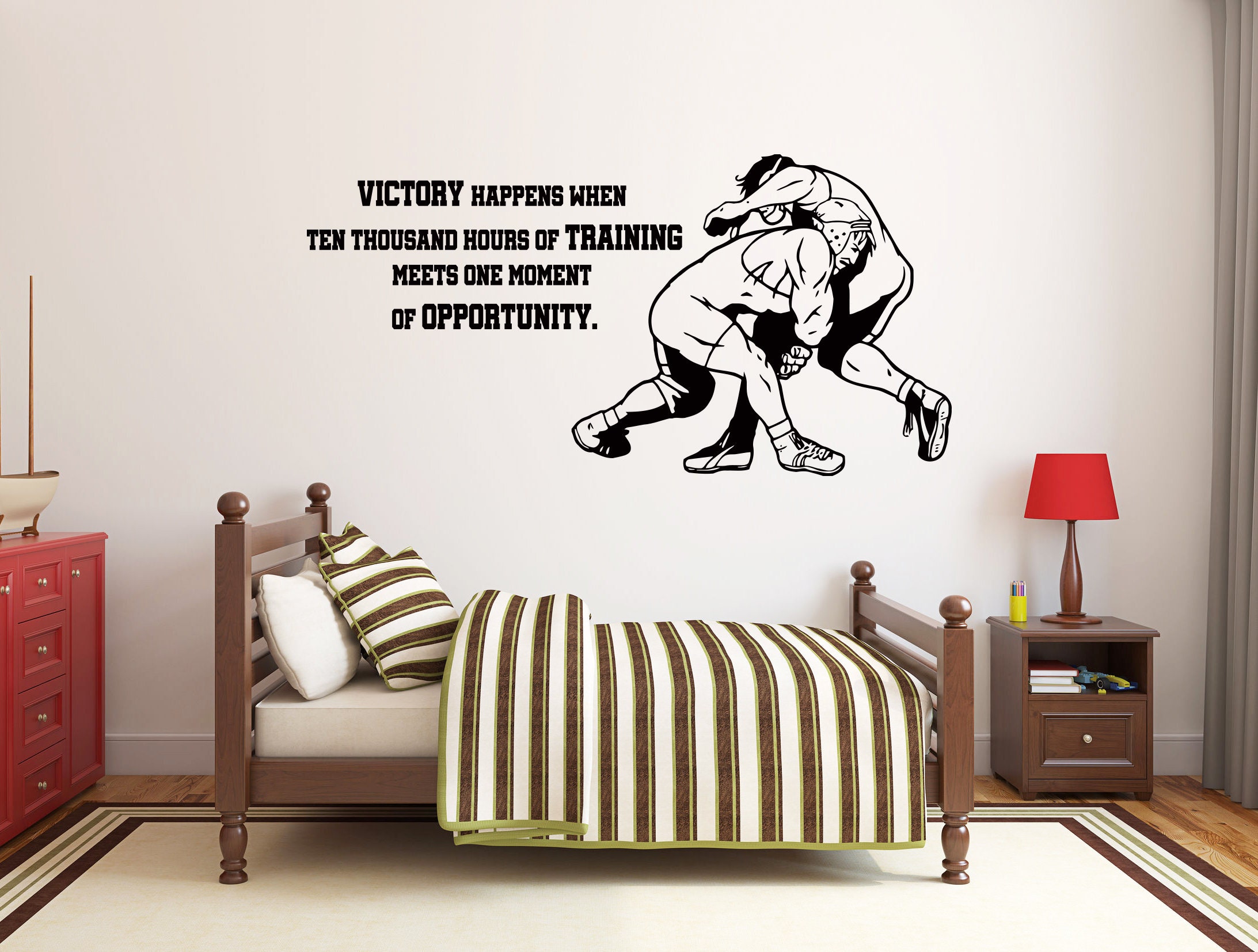 Wrestling Wall Decal Motivational Quote Wall Sticker Wrestler | Etsy
