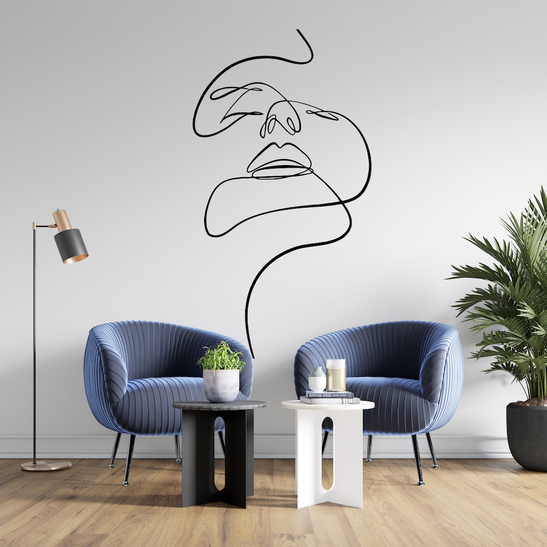 Modern Muse Woman Line Art Decal | Beauty Salon Peel and Stick Sticker ...